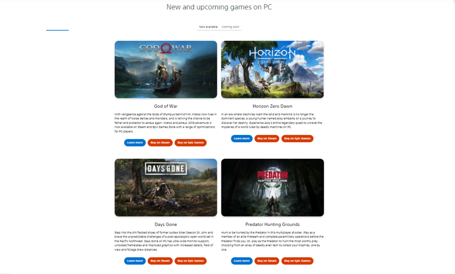 Sony Has Opened a PC Games Section on PlayStation’s Official Website ...